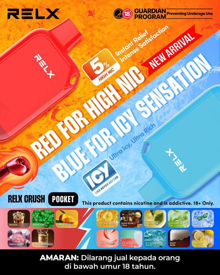 Shop RELX Crush Pocket 6000 Fresh Mint | RELX Malaysia